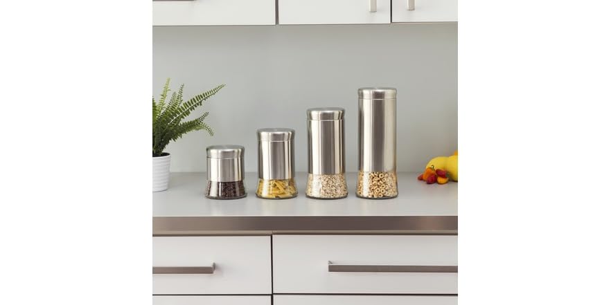 Essence 4 Piece Stainless Steel Canister Set