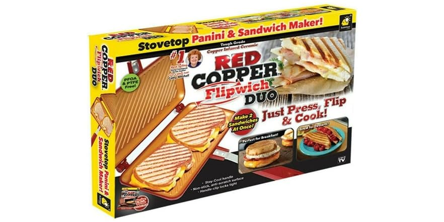 Red Copper Flipwich Duo Sandwhich Maker