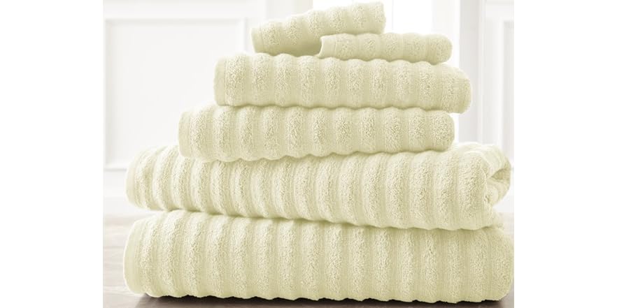 6-Piece Luxury Spa Collection Wavy Quick-Dry Towel Set