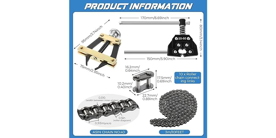 13 Pieces Roller Chain Disassembly Kit