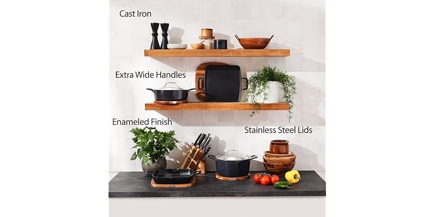 All-Clad Cast Iron Enameled Deep Skillet