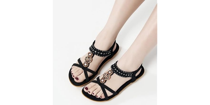 Women's Non Slip Jeweled Bohemian Flats
