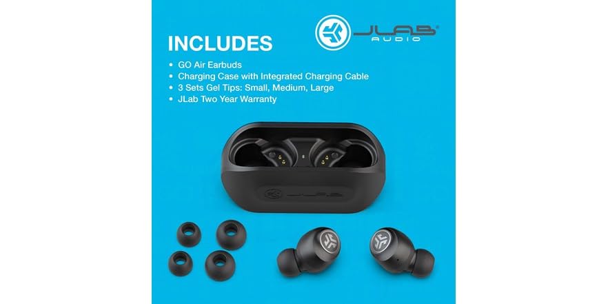 (2 PACK) JLab Go Air True Wireless Bluetooth Earbuds