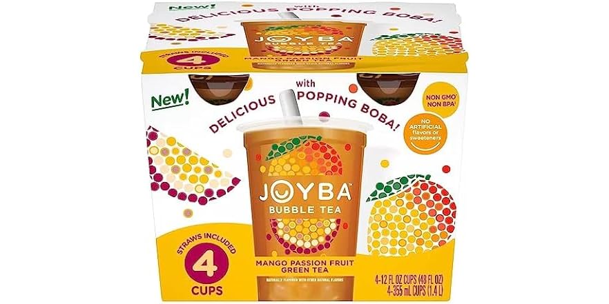 JOYBA Mango Passion Fruit Green Bubble Tea 4pk