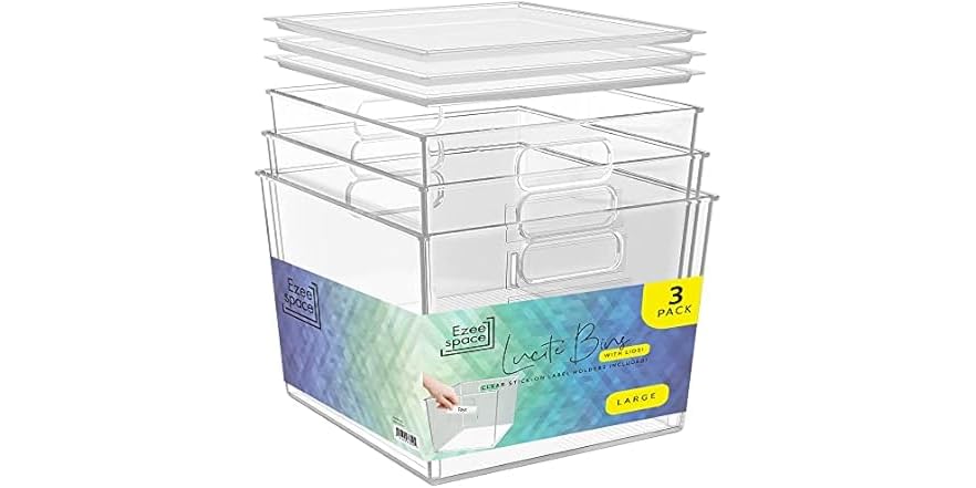 8"x10" Large Acrylic Storage Containers w/Lids