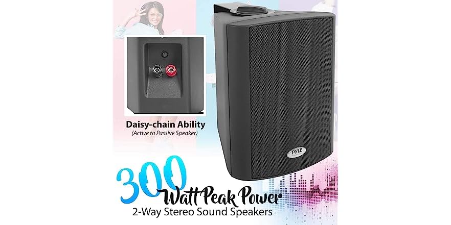 Pyle Wall Mount Home Speaker System (Pair)