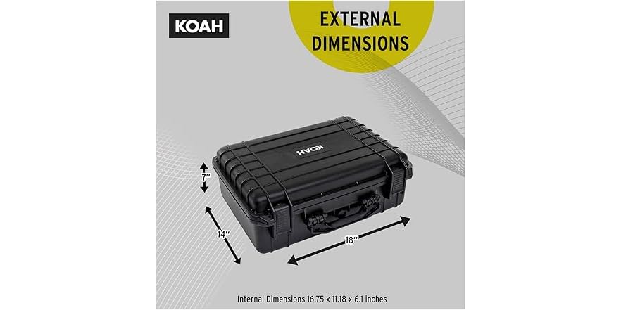 Koah Weatherproof Hard Case with Customizable Foam