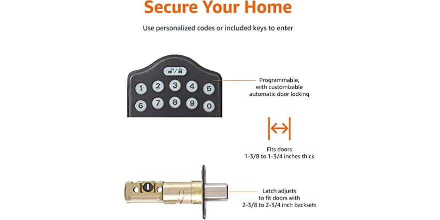Amazon Basics Traditional Electronic Keypad Bronze (Open Box)