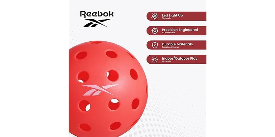 Reebok - LED Pickleball 40 Hole (6-Piece)