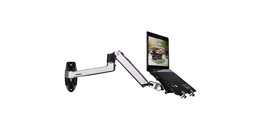 Aluminum Alloy Mechanical Spring Arm Wall Mount Laptop Holder (Black)