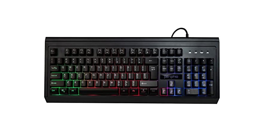 Periphio Wired Gaming Keyboard and Mouse