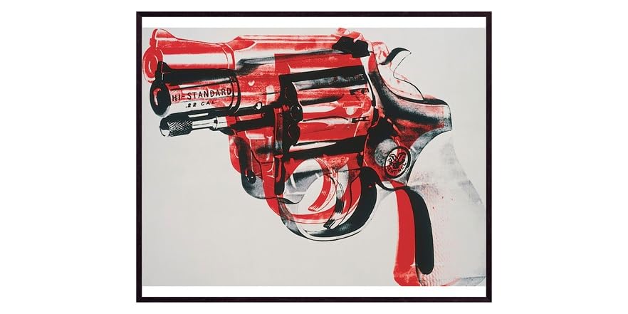 Gun -Black and Red on White (2 Sizes)