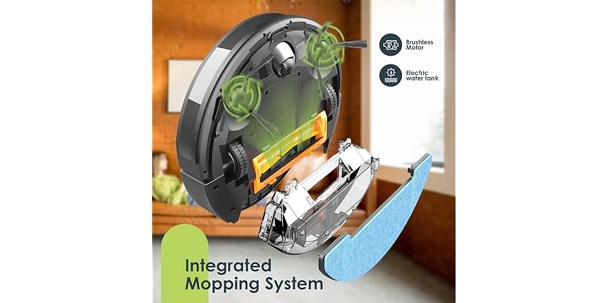 Robot Vacuum and Mop Combo, 3 in 1 Mopping Robotic Vacuum Cleaner with ...