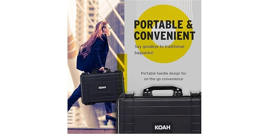 Koah Weatherproof Hard Case with Customizable Foam