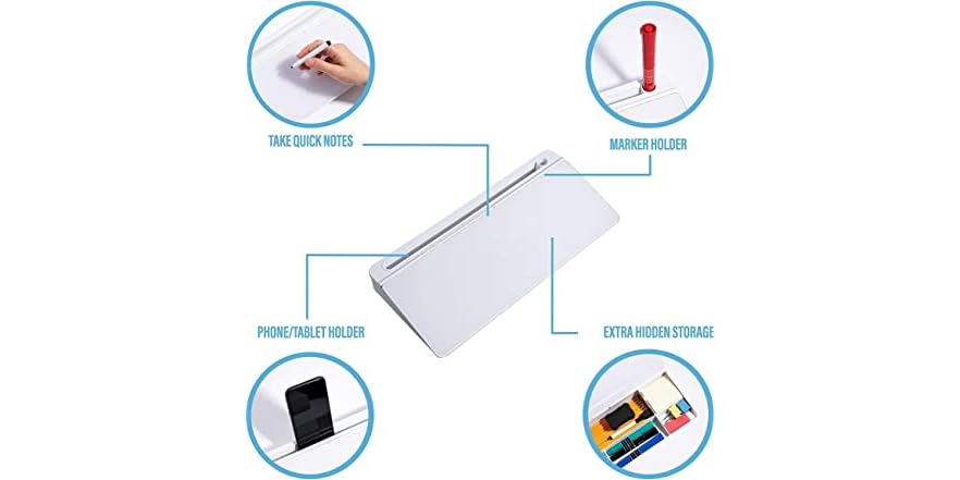 Garood Desktop Dry Erase Board with Storage