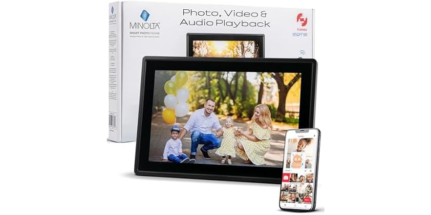 Minolta Smart Photo Frame 10.1 inch, Black (Open Box)