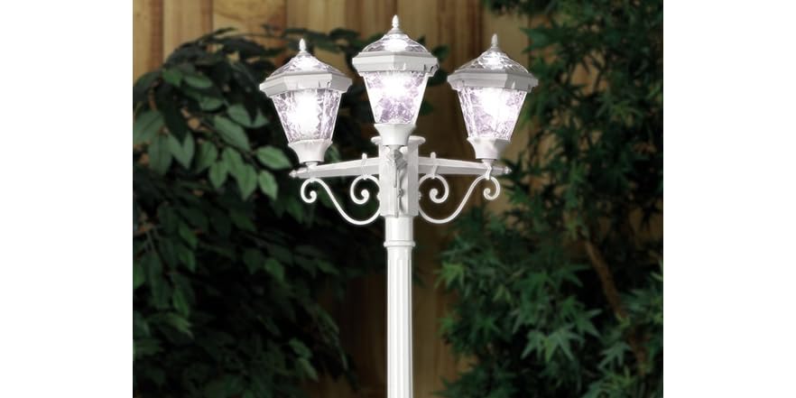 Westinghouse 3-Head Solar Post Lamp, White