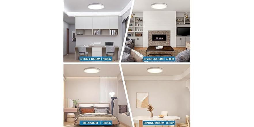 (4 Pack) 12 Inch LED Flush Mount Ceiling Light
