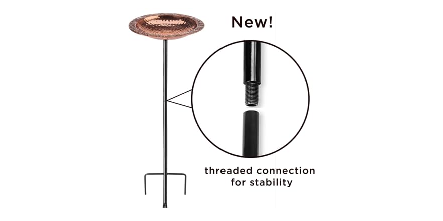 Pure Copper Bird Bath, Featuring Two Copper Birds