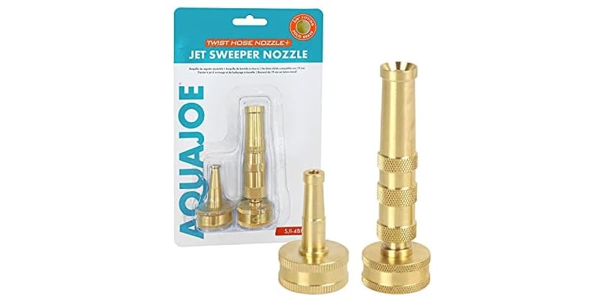 Sun Joe Solid Brass Adjustable & Jet Nozzle - 2pk