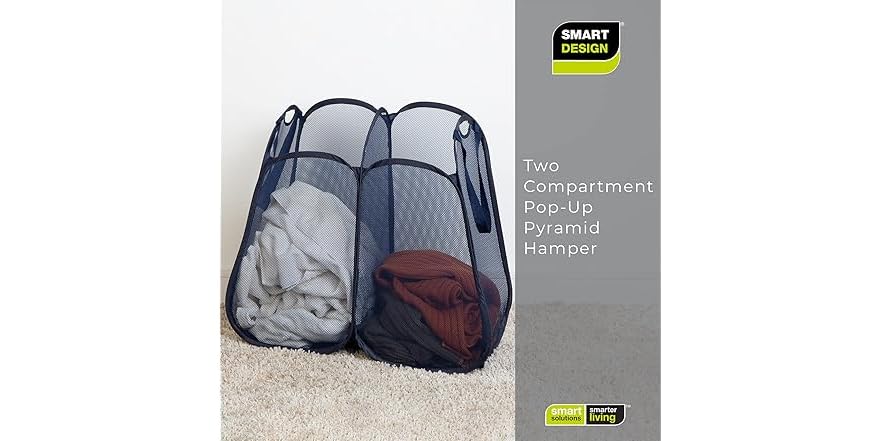Smart Design 2-Compartment Hamper
