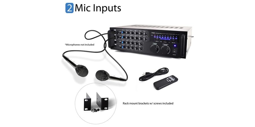 1000W Bluetooth Karaoke Mixer Amplifier with 2 Mic Inputs
