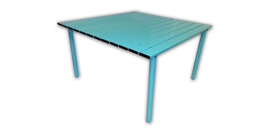 Low Aluminum Portable Table, Light Blue