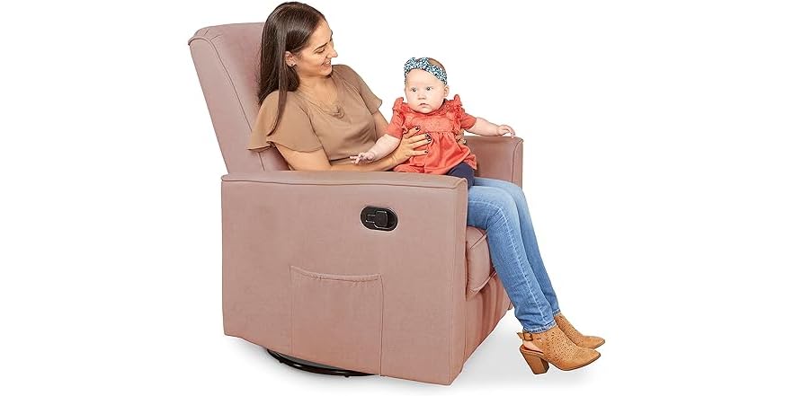 Evolur Raleigh Basic Glider, Recliner and Rocker in Pink
