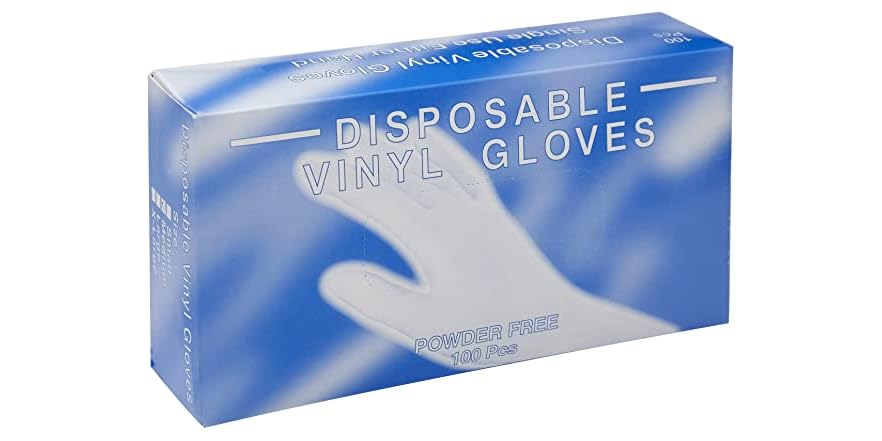 Disposable Vinyl Gloves, L, 1000 Count