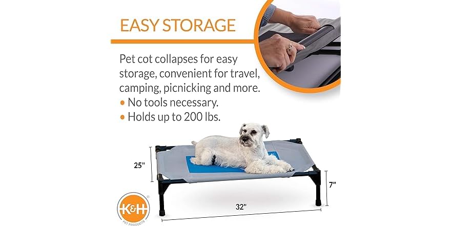 K&H Outdoor Elevated Pet Cot 32"L x 25"W