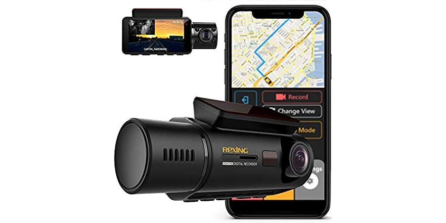 Rexing V3 Dual HD Dash Cam (Open Box)