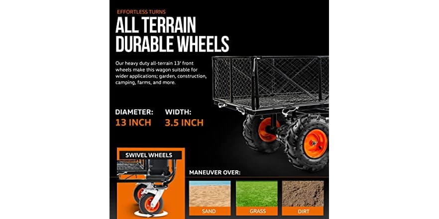 SuperHandy Electric Utility Cart, 48V DC Li-Ion