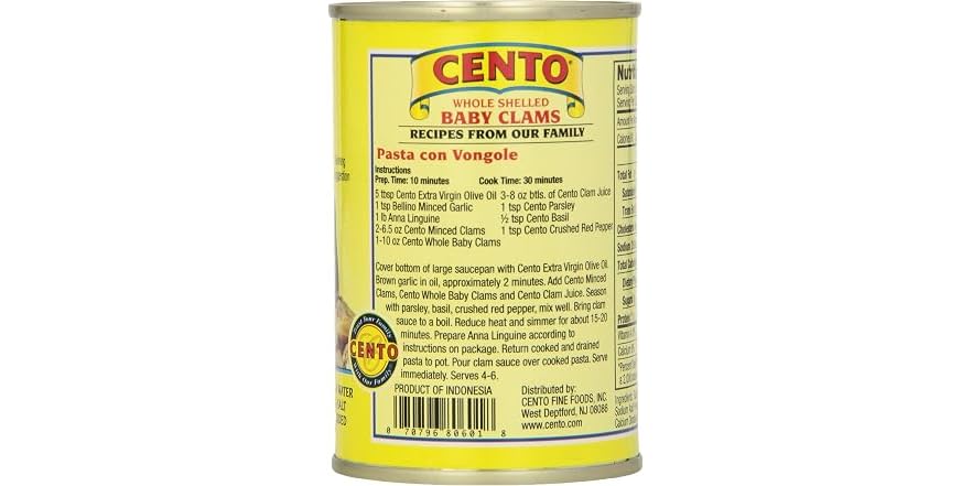 Cento Whole Baby Clams, 10-Ounce Can (Pack of 1)