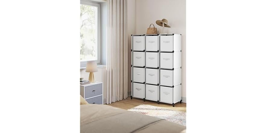 SONGMICS 12-Cube Storage Organizer w/Boxes