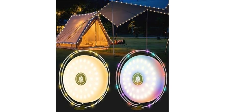 (2 Pack) Camping String Lights