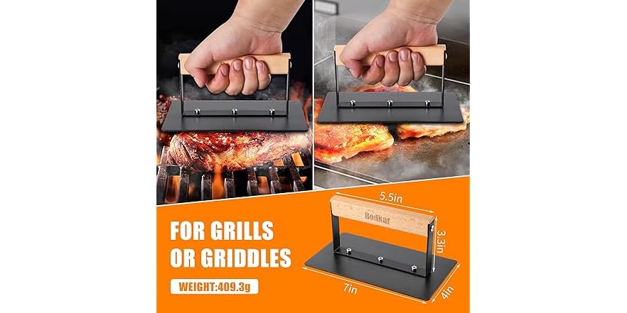 Rectangular Smash Burger Press 2 Pack