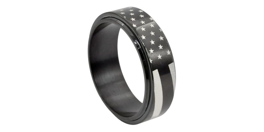 Blackjack American Flag Ring