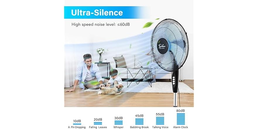 Simple Deluxe Oscillating 16'' Stand Fan
