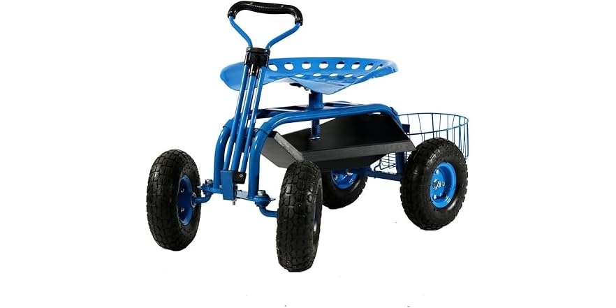 Sunnydaze QH-RCP042-BL Blue Rolling Garden Cart