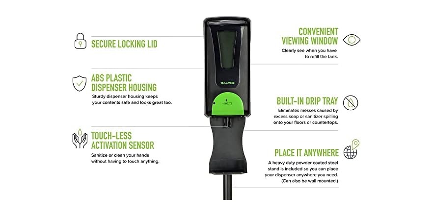 Alpine Automatic Hand Sanitizer Dispenser