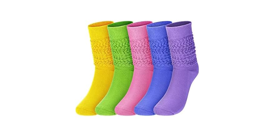 5 Pairs 80s Neon Slouch Socks