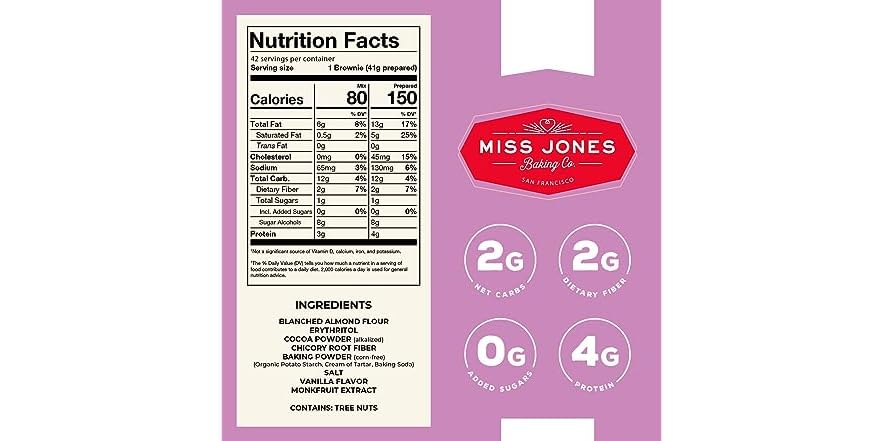 (3 Pack) Miss Jones Keto Brownie Mix Family Size (3 Count)