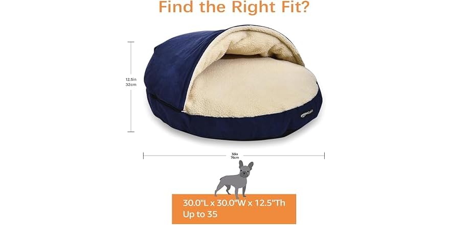 Amazon Basics Pet Cave Bed for Dog, Med