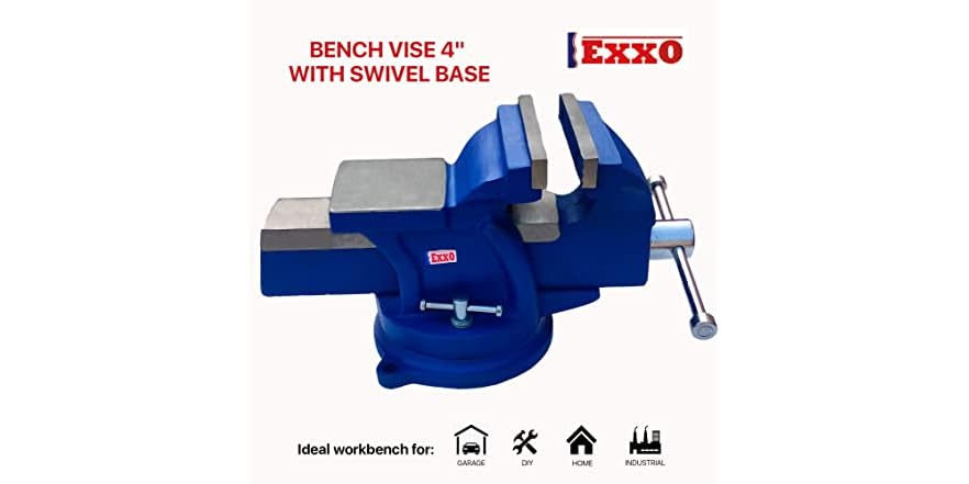 EXXO TOOLS 4" Bench Vise - 360 Degree Swivel