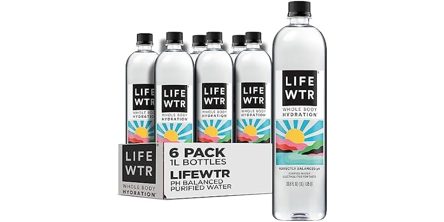 (6Pk) LIFEWTR, Premium Water,1 Liter bottles