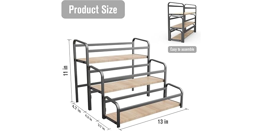 TISEMENT Spice Rack Organizer for Countertop , 3-Tier Magnet