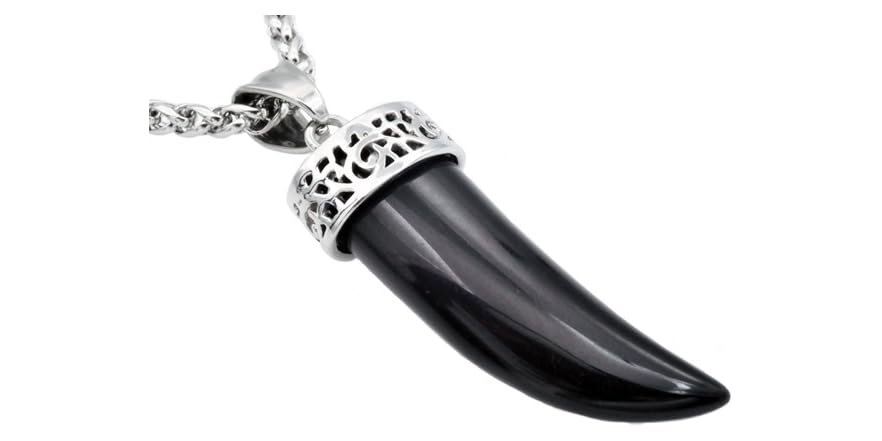 Genuine Stainless Steel Horn Necklace