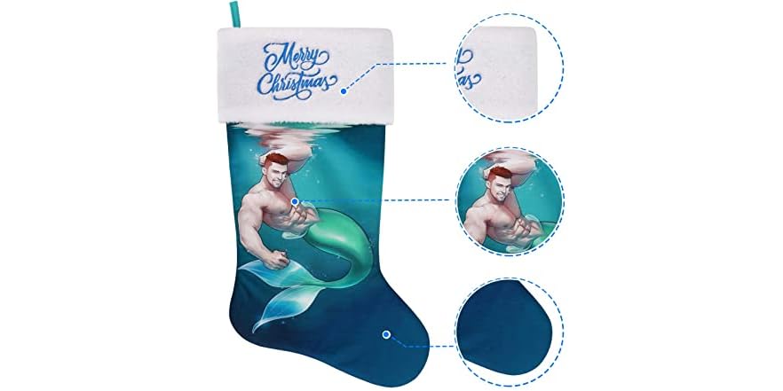 Muscle Merman Christmas Stocking