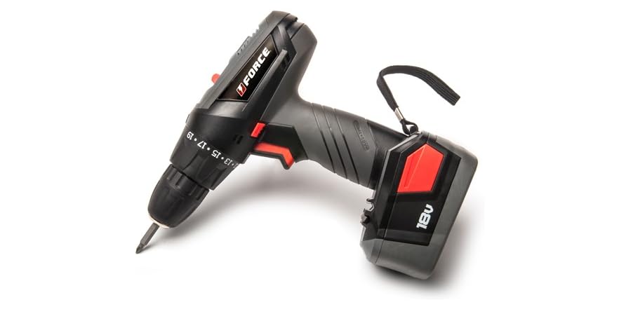 Force 18-Volt Cordless Drill with Battery