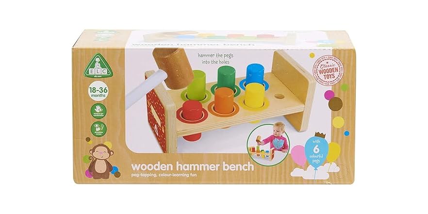Early Learning Wooden Hammer Bench 18mo+